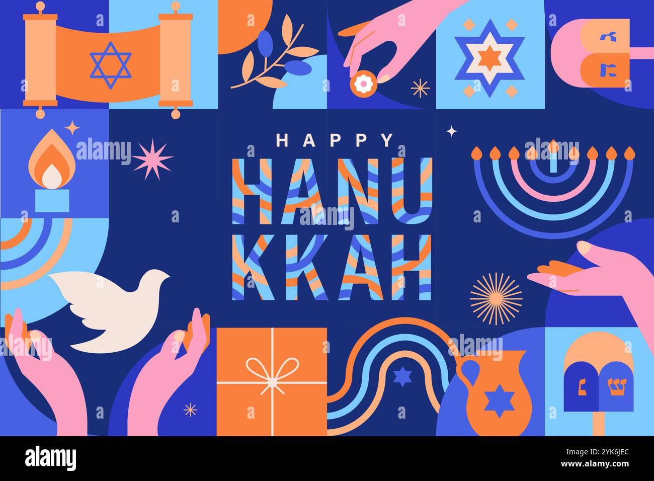 Happy hanukkah menorah donut Stock Vector Images - Alamy