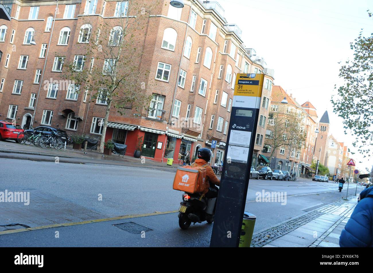 Copenhagen, Denmark /17 nOV..2024/.Just eat food delivery manr in ...