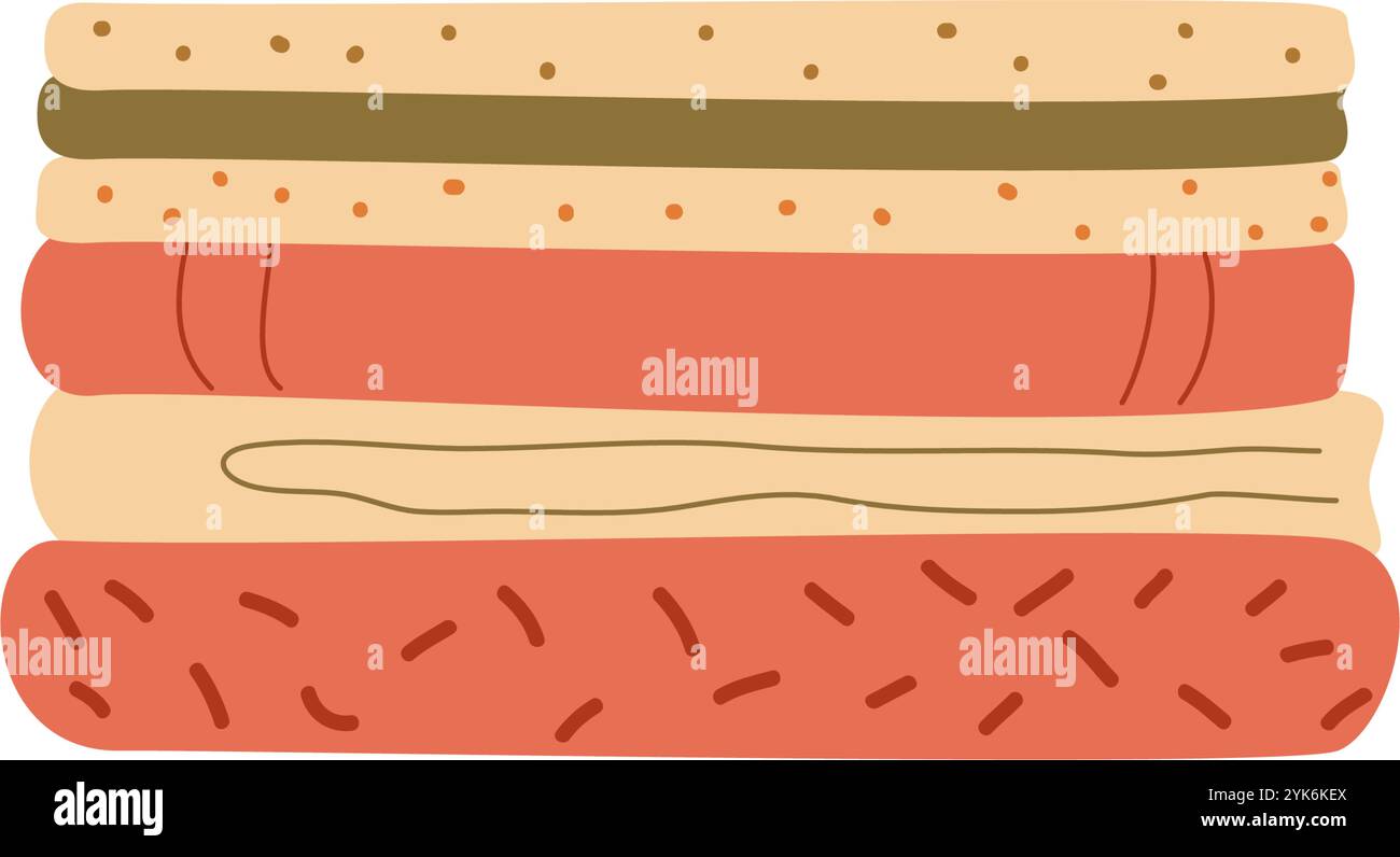 Stack of clothes isolated on white background. Wash pile of fabric ...