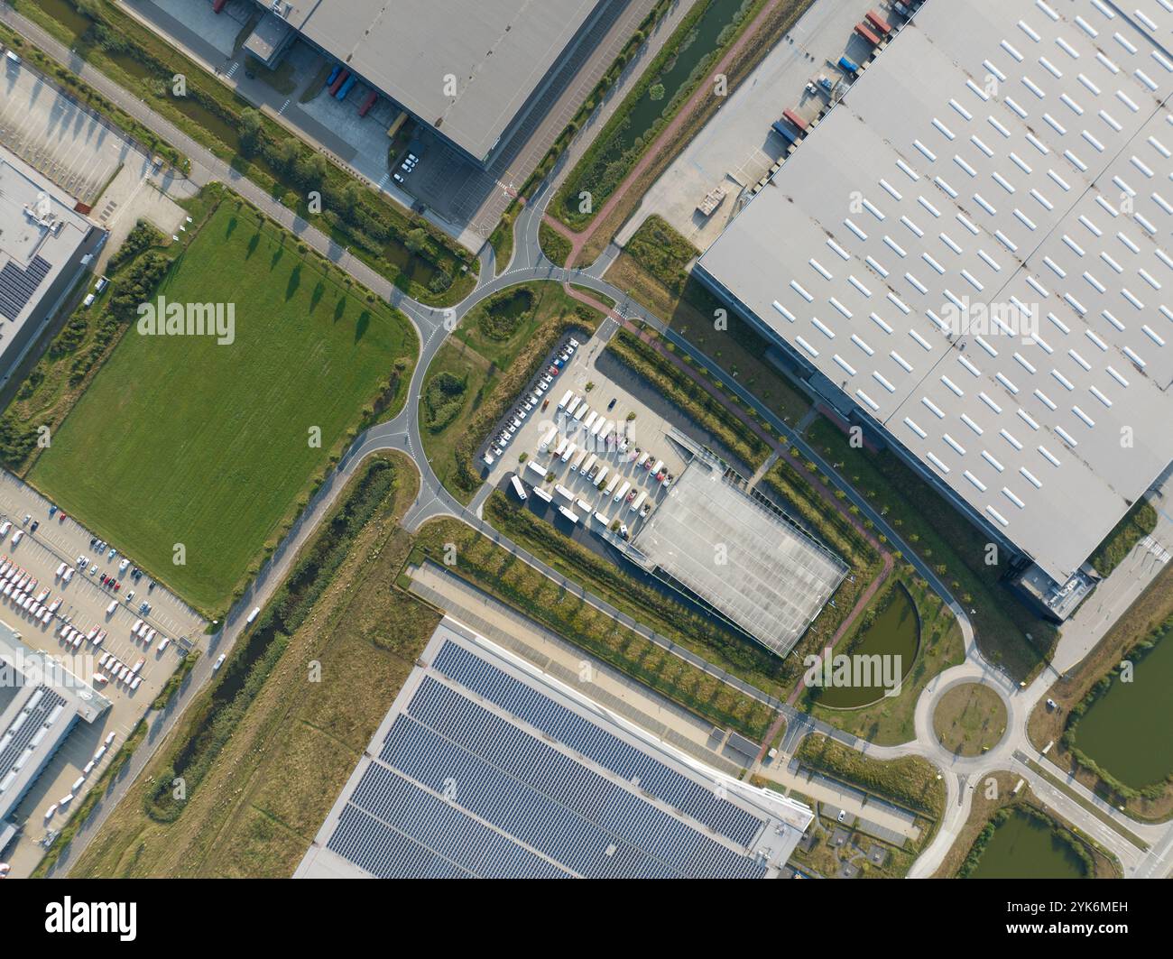 Aerial drone picture of modern distribution center in Venlo, The ...