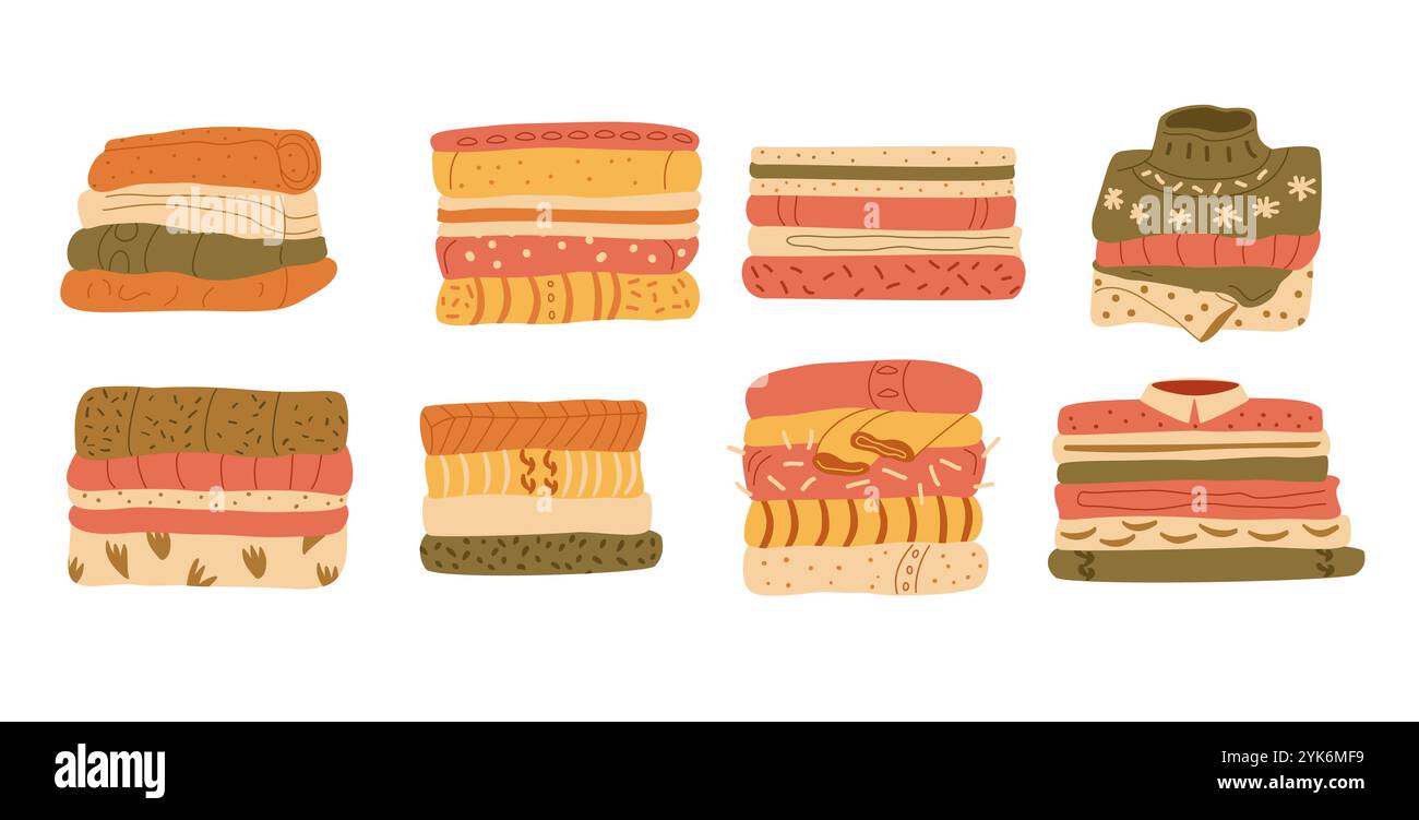 Stack knitted sweaters Stock Vector Images - Alamy