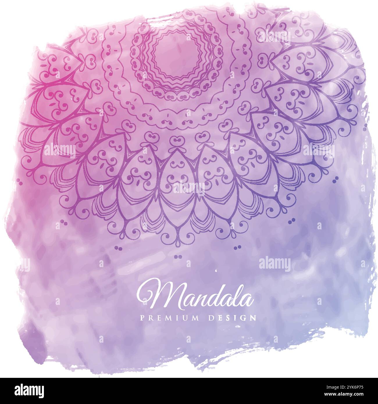 beautiful watercolor background with mandala art Stock Vector Image ...