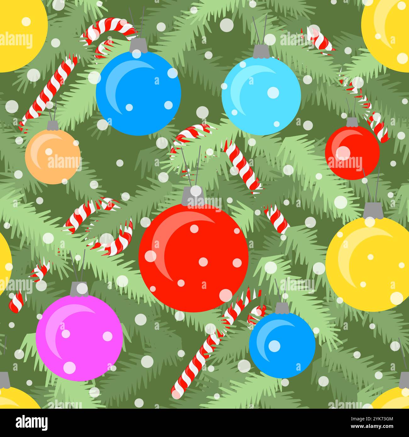 Vector Christmas green tree seamless pattern Stock Vector Image & Art ...