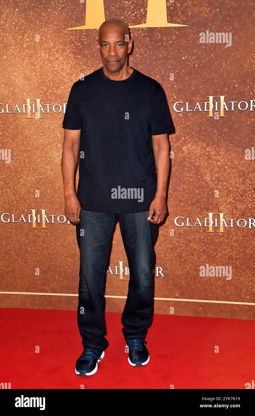 Connie Nielsen and Denzel Washington attend the "Gladiator II" Premiere ...