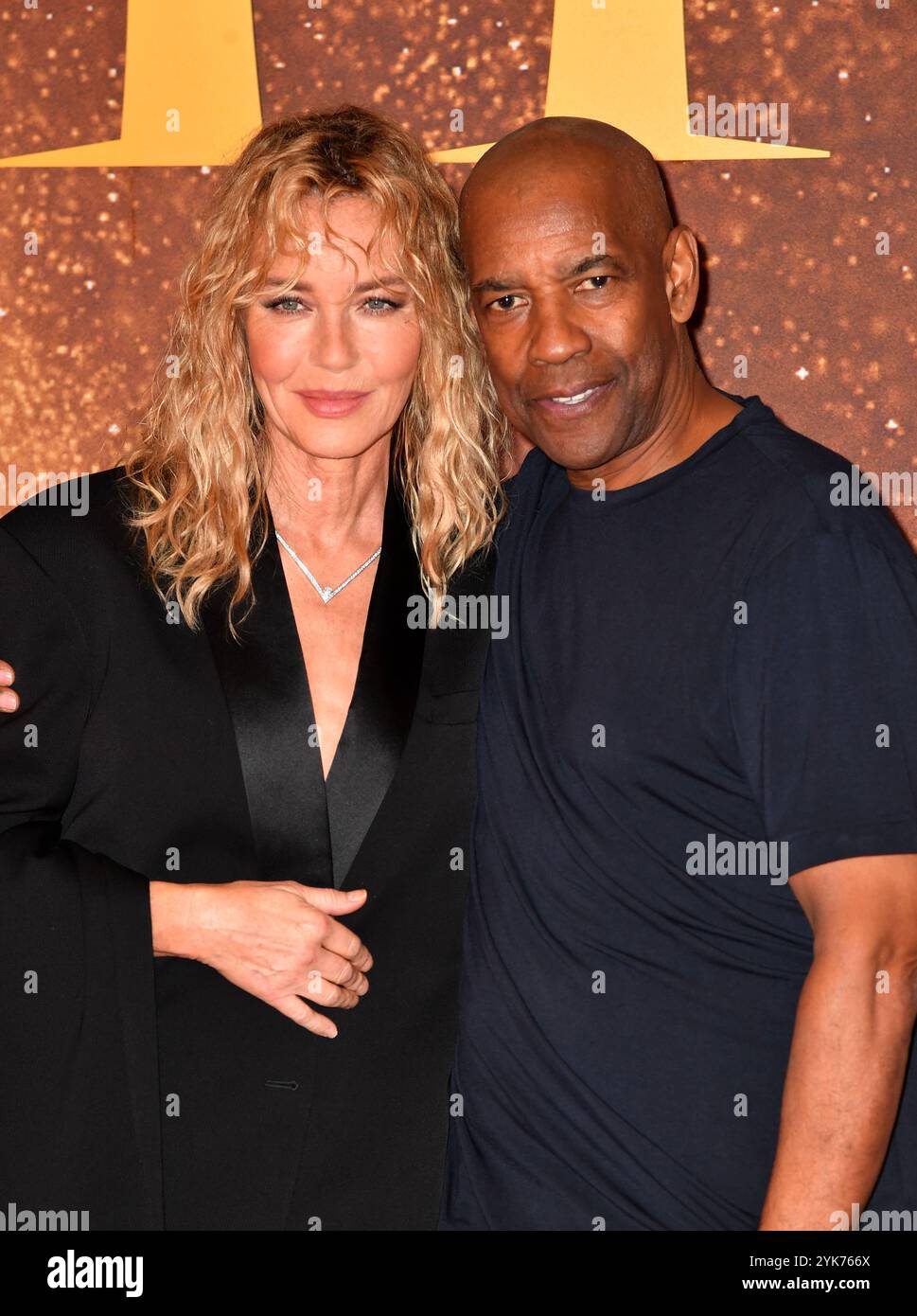 Connie Nielsen and Denzel Washington attend the "Gladiator II" Premiere ...