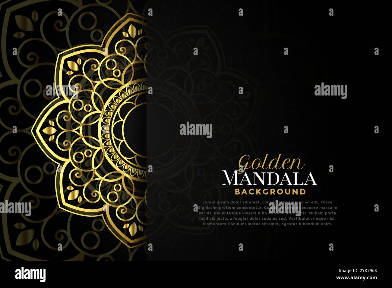 beautiful golden mandala with text space background Stock Vector Image ...