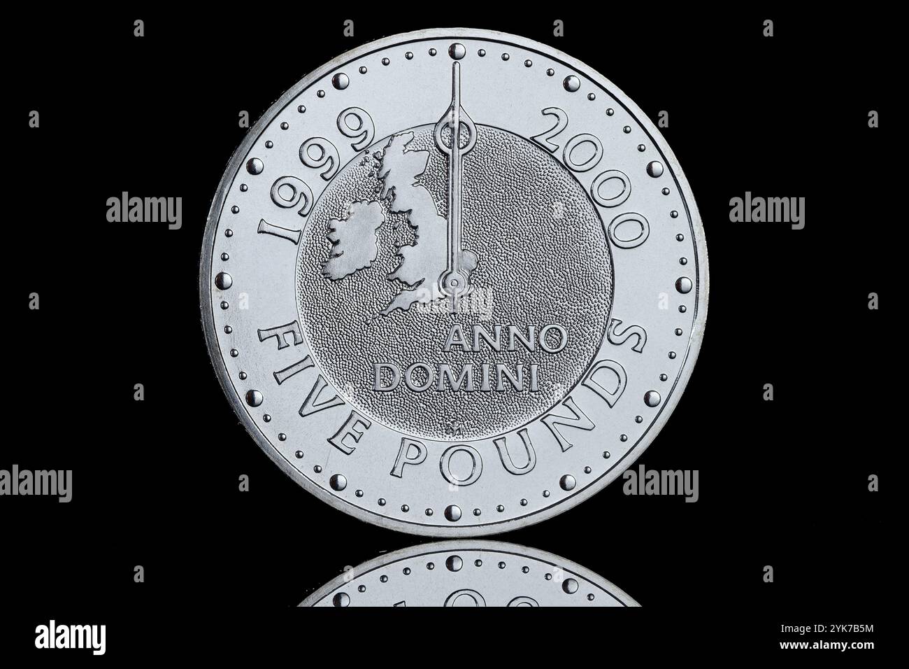 Five Pound coin issued in 2000 to commemorate the new Millennium Stock ...