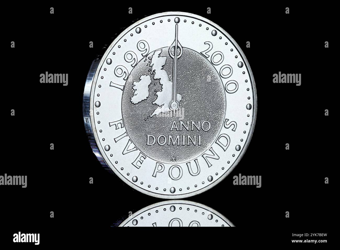 Five Pound coin issued in 2000 to commemorate the new Millennium Stock ...