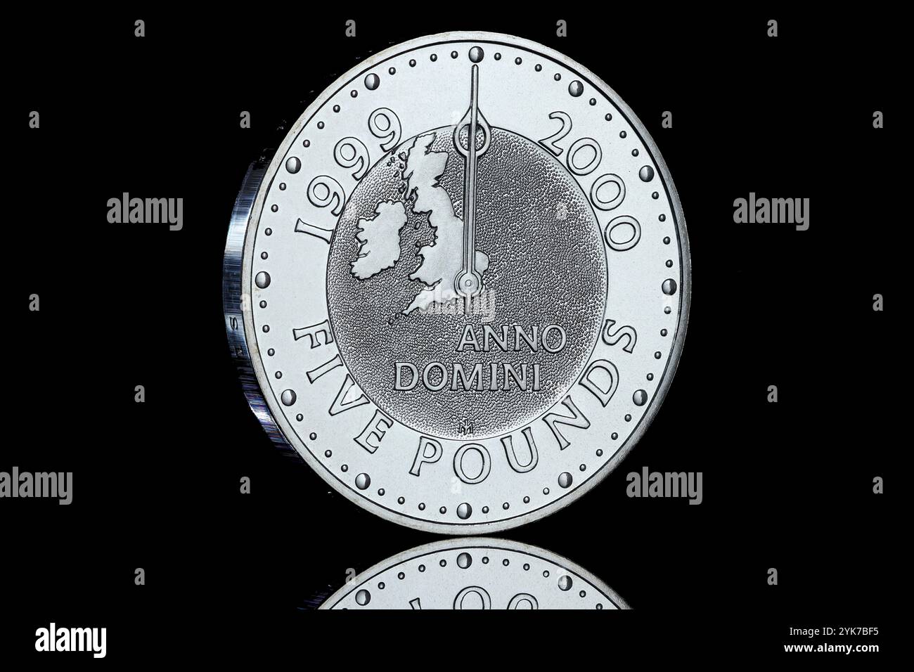 Five Pound coin issued in 2000 to commemorate the new Millennium Stock ...