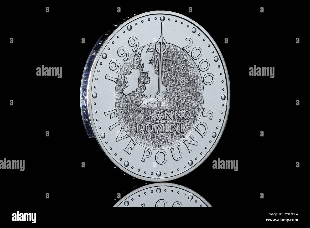 Five Pound coin issued in 2000 to commemorate the new Millennium Stock ...