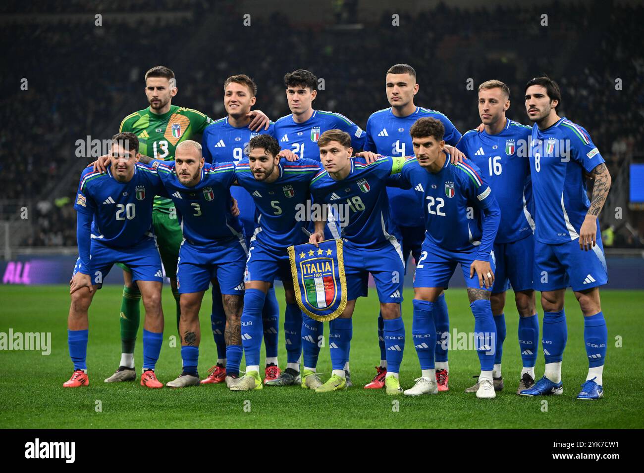 Lineup of Italy during the Group A2 - UEFA NATIONS LEAGUE 2024 match ...