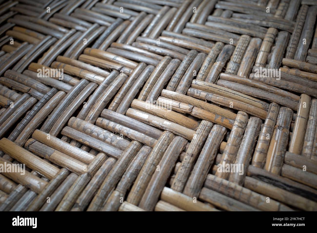 A handicraft made from old rattan. Nature background Stock Photo - Alamy