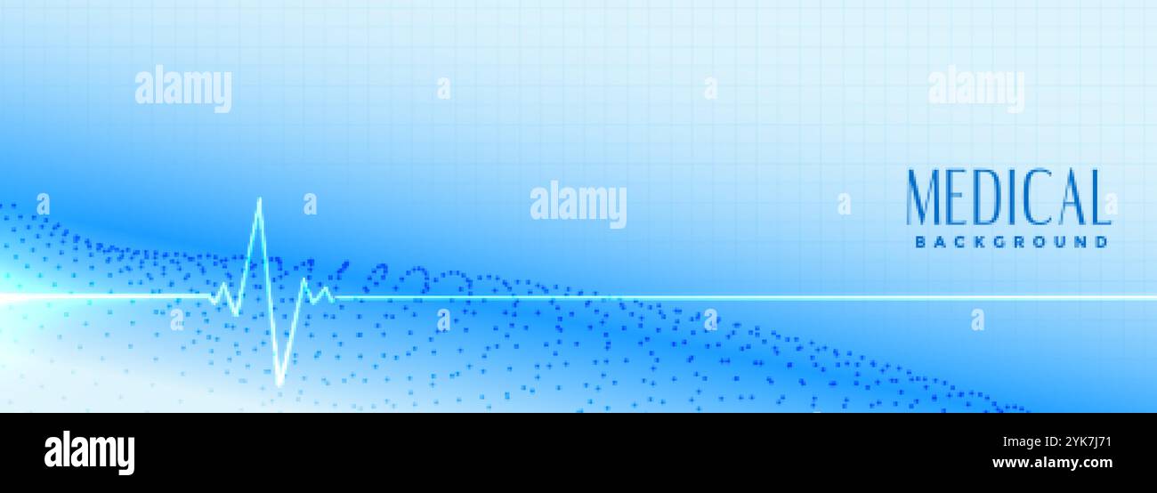 medical science blue banner with cardiogram line Stock Vector Image ...