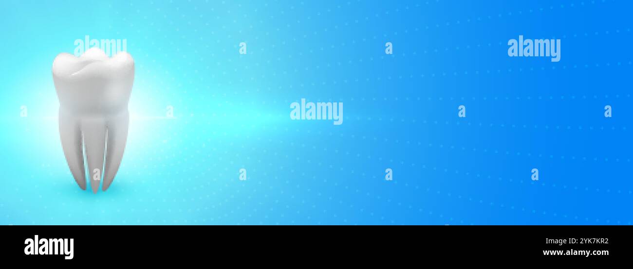 dentist banner with 3d teeth and text space Stock Vector Image & Art ...