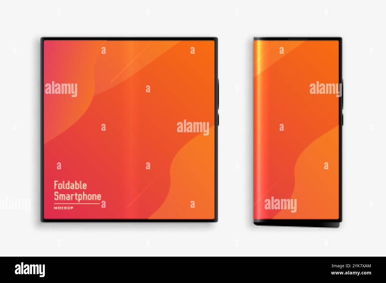 Foldable smartphone concept mockup Cut Out Stock Images & Pictures - Alamy