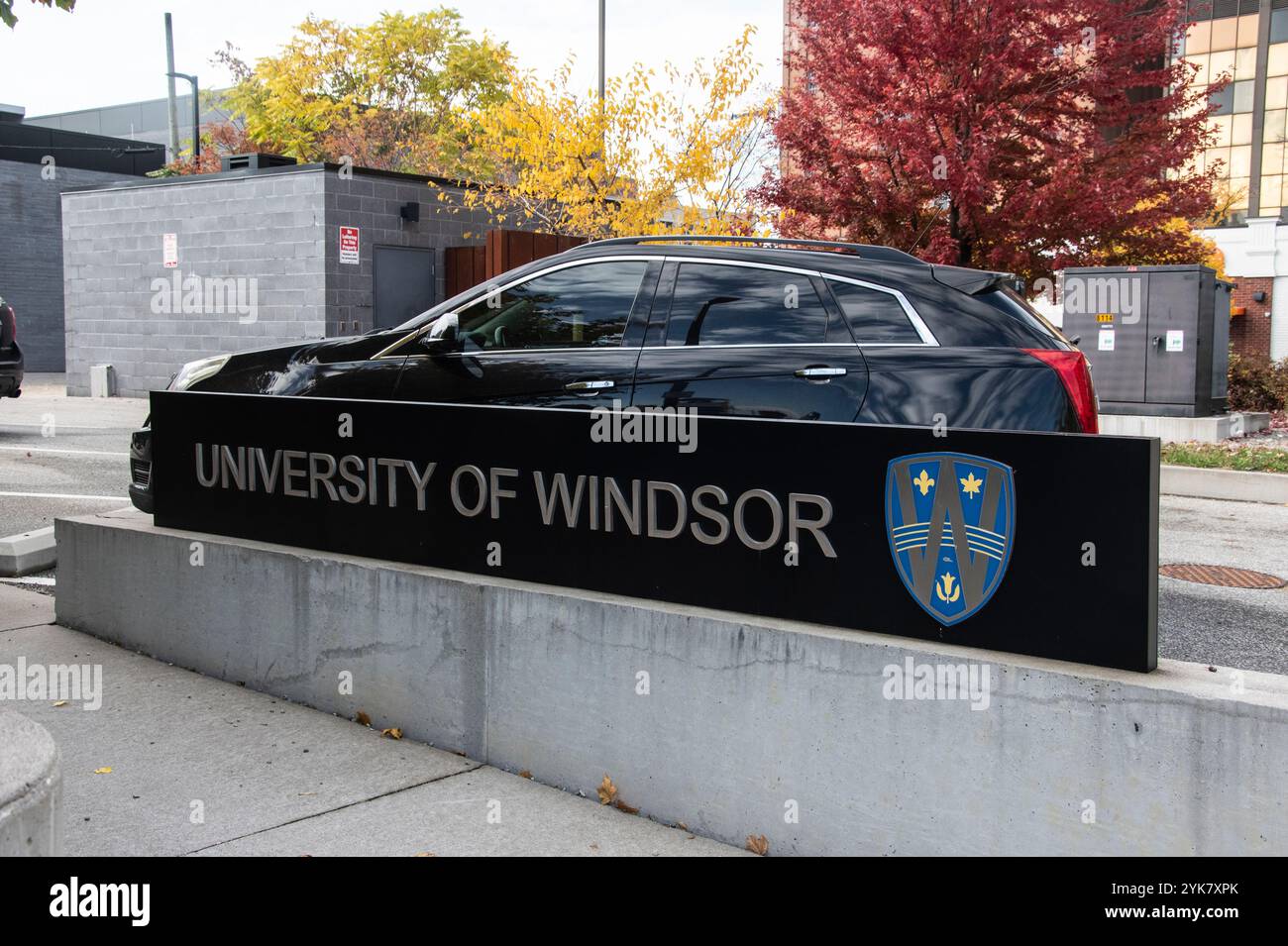 University of Windsor sign on Goyeau Street in downtown Windsor ...