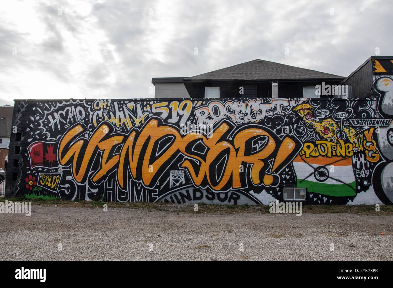 Windsor Ontario Canada mural Stock Photo - Alamy