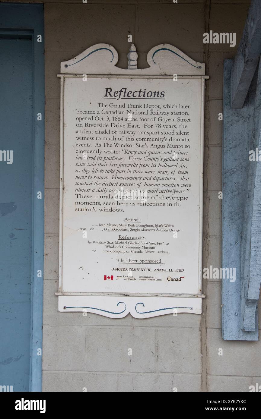 Mural reflections of the history of CN Railway Station at Windsor ...