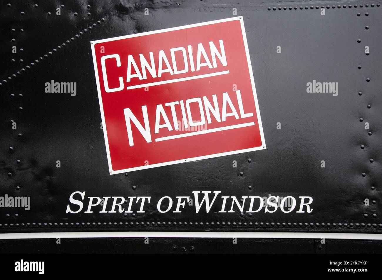 Spirit of Windsor Canadian National sign on the train at Windsor ...