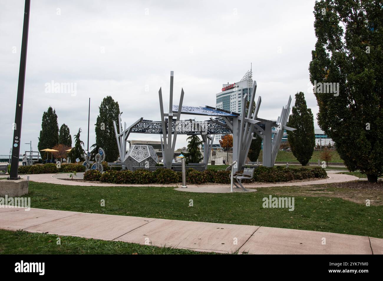 Rotary Centennial pentagon cube sculpture at Windsor Sculpture Garden ...