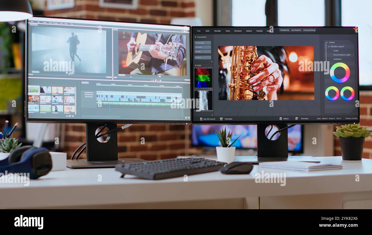 Modern cinematic desk setup hi-res stock photography and images - Alamy