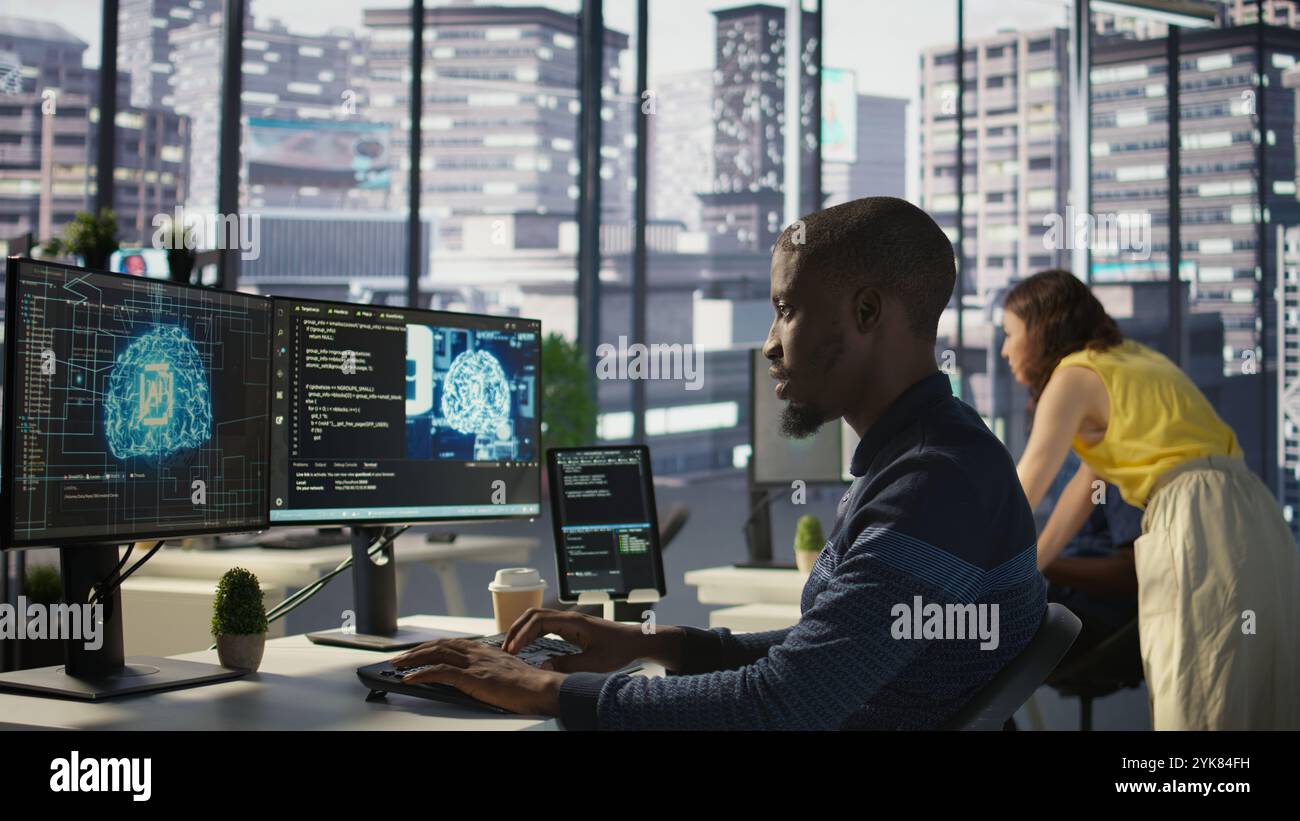 Programmer creating AI machine learning models that can analyze data to ... Programmer creating AI machine learning models that can analyze data to ...