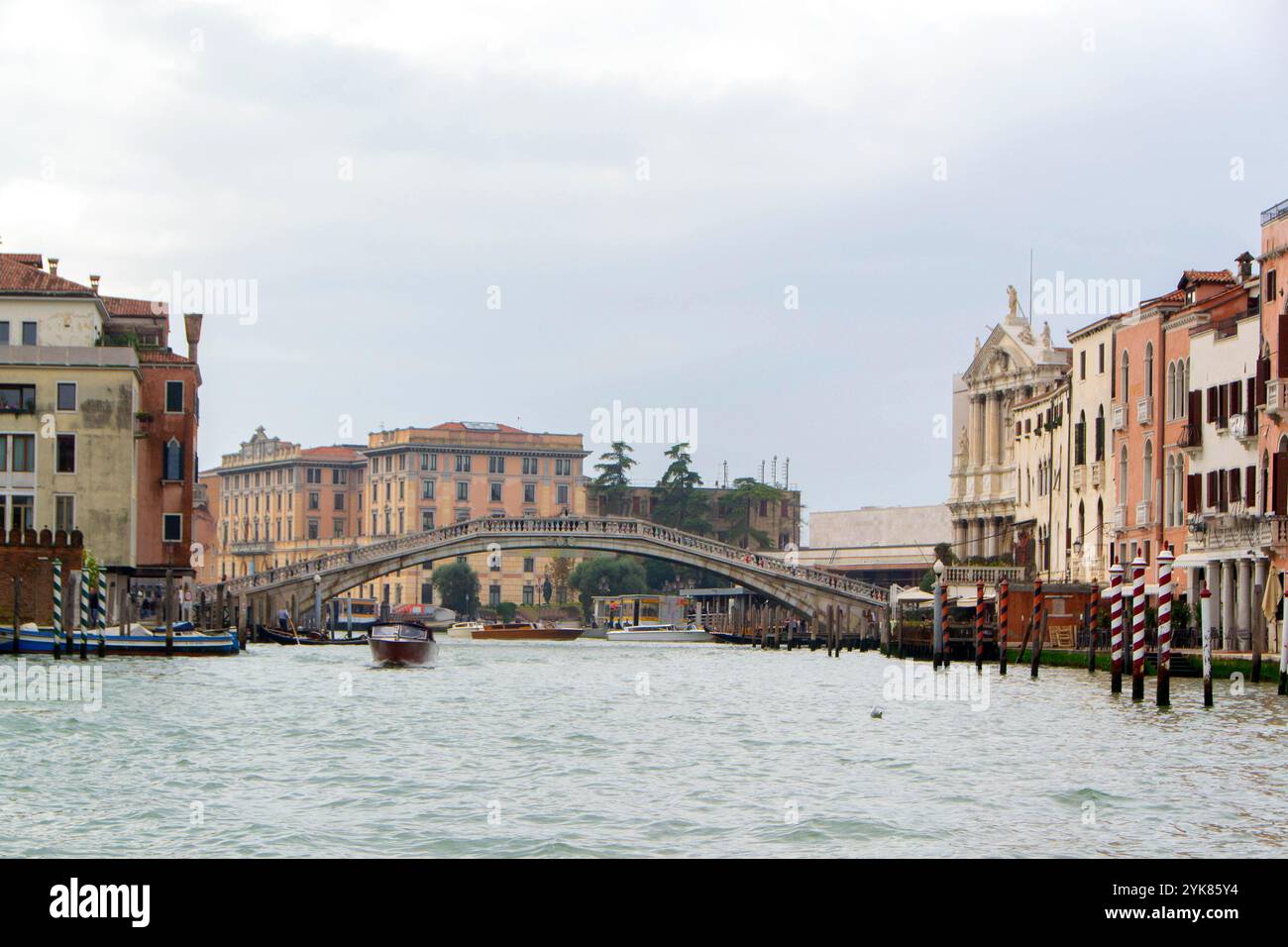 A view of historic Venetian buildings along the Grand Canal, showcasing ...