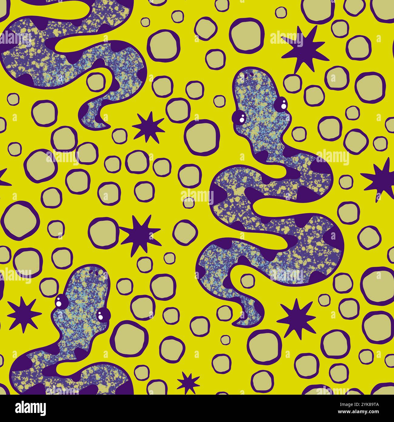 Summer cartoon animals seamless snake pattern for wrapping paper and ...