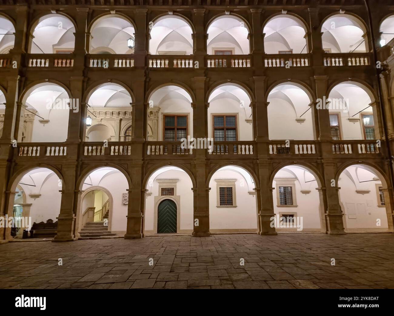 The arcaded inner courtyard of The Styrian Armoury (Landhaus building ...