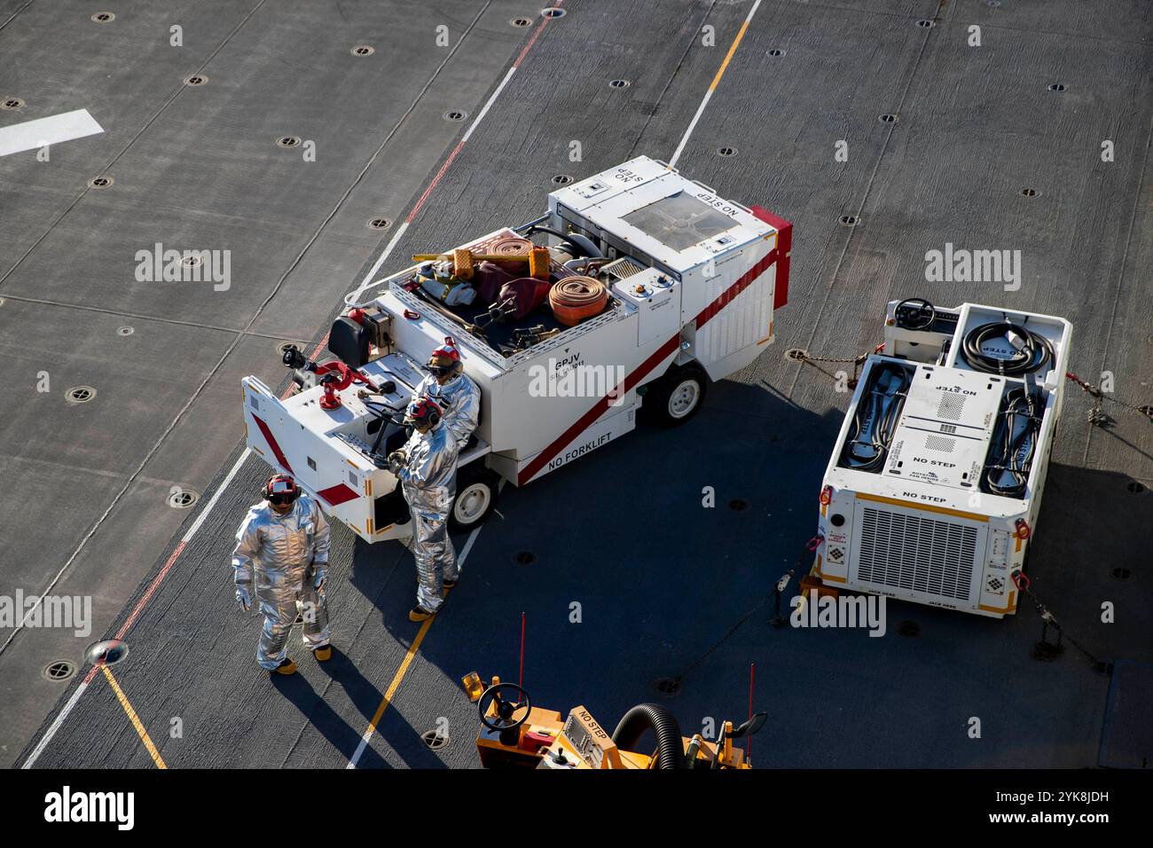 241115-N-CO542-1001 Sailors prepare a P-25 flight deck fire-fighting ...