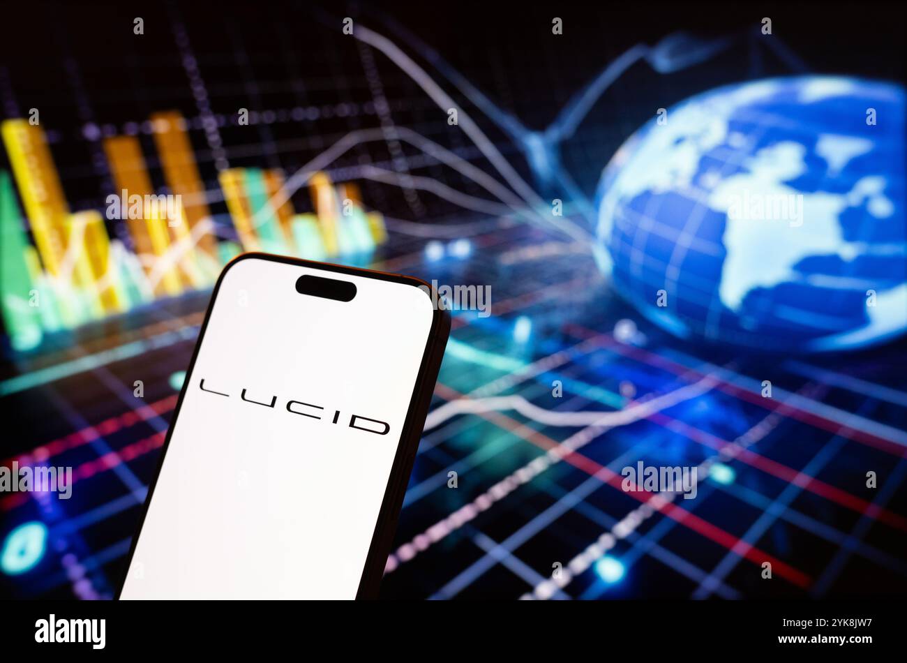 The Lucid Motors EV maker's logo is seen in this illustration photo ...