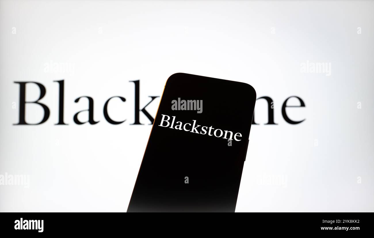 The Blackstone logo is seen in this illustration photo taken in Warsaw ...