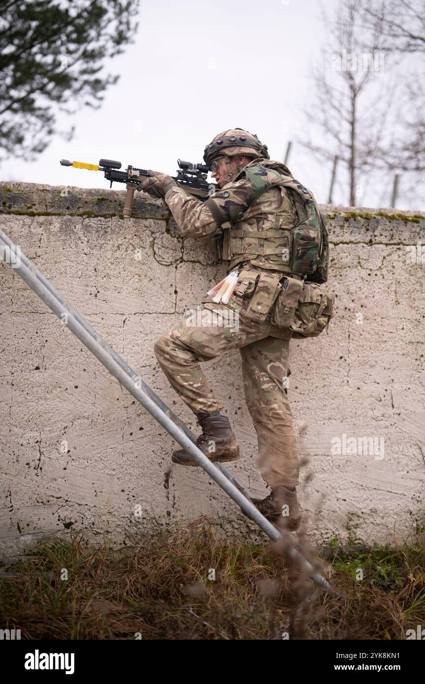 A British Army officer cadet from the Royal Military Academy ...
