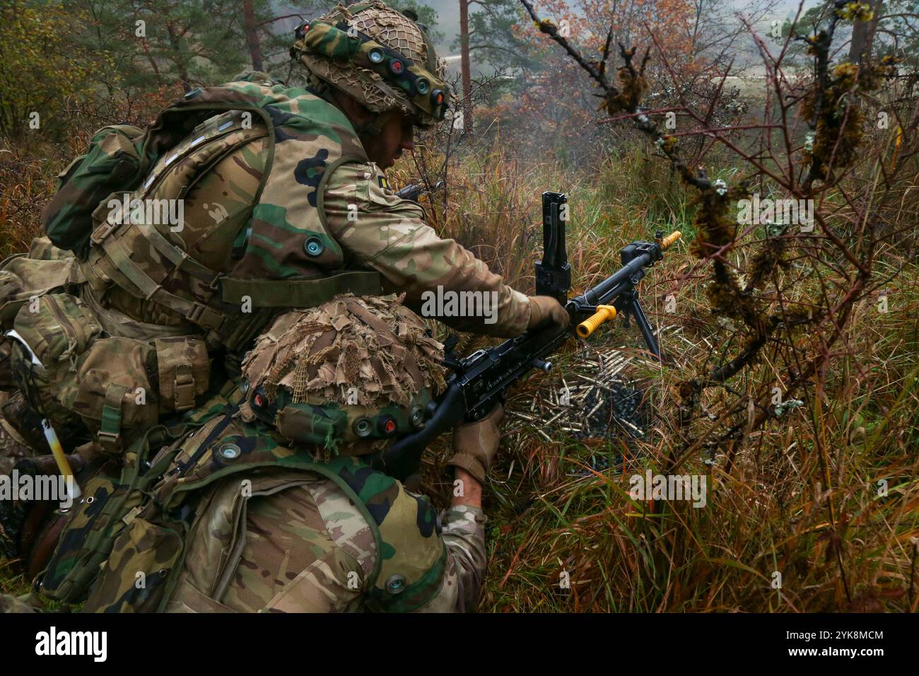 Two cadets from the Royal Military Academy - Sandhurst reloading a 240B ...