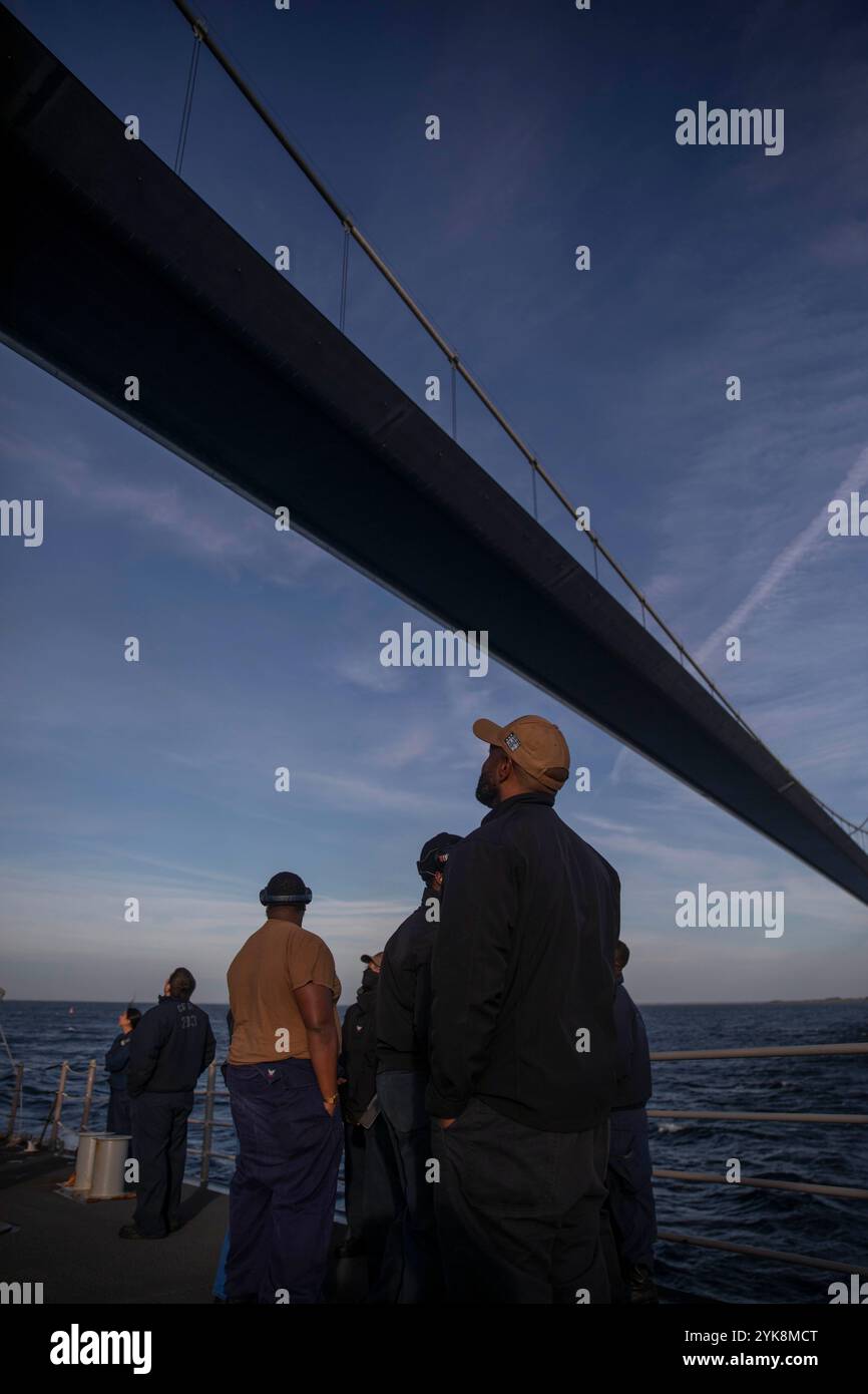 DANISH STRAITS (Oct. 30, 2024) Sailors, assigned to the Ticonderoga ...