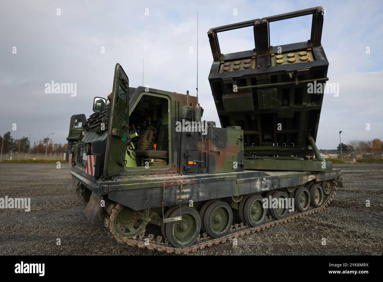 A German Army MLRS MARS II weapons system is shown during a static ...
