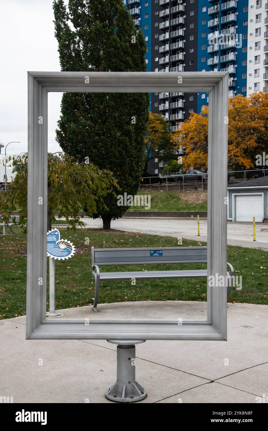 Frame sculpture at Rotary Centennial Plaza at Windsor Sculpture Garden ...