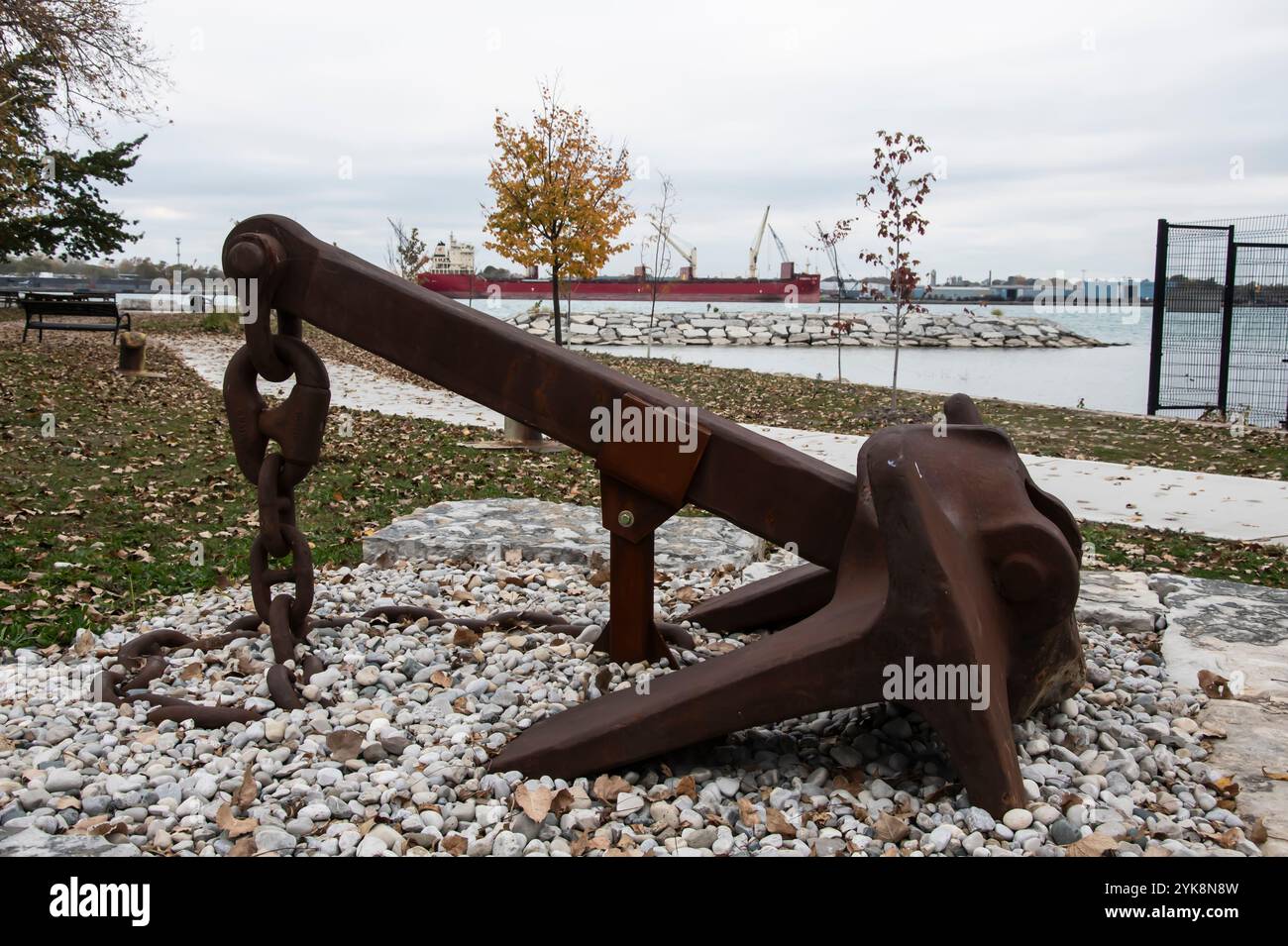 Danforth anchor display at the Queen's Dock on Sandwich Street in ...