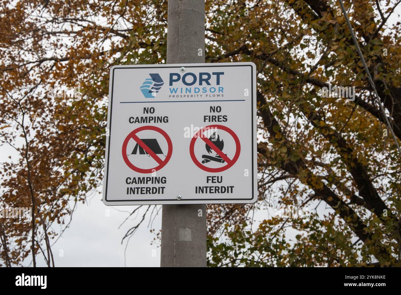 Prohibitions sign at the Queen's Dock on Sandwich Street in Windsor ...