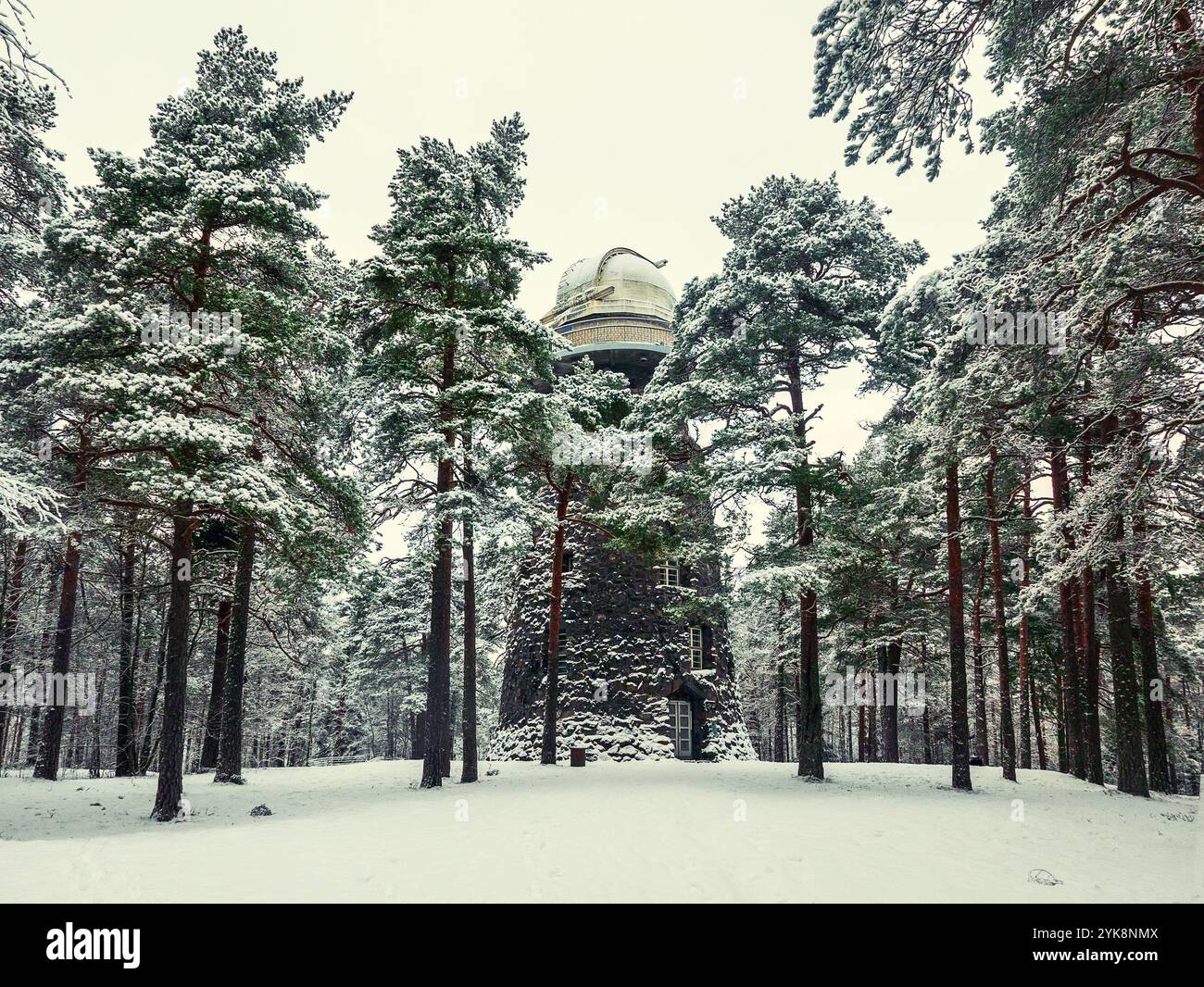 Old observatory tower in the Glen park. Tallinn, Estonia Stock Photo ...