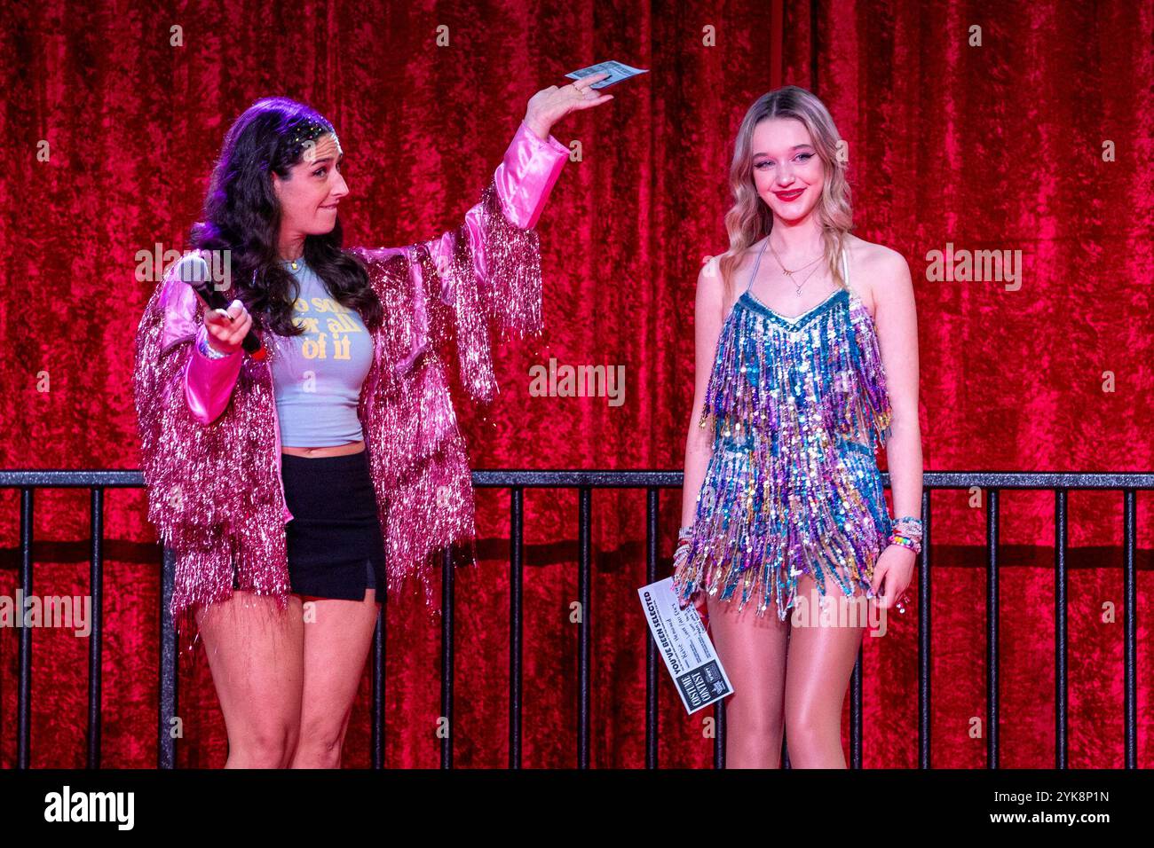 Swifties compete in Best Costume Contest during Taylgate '24 at the ...