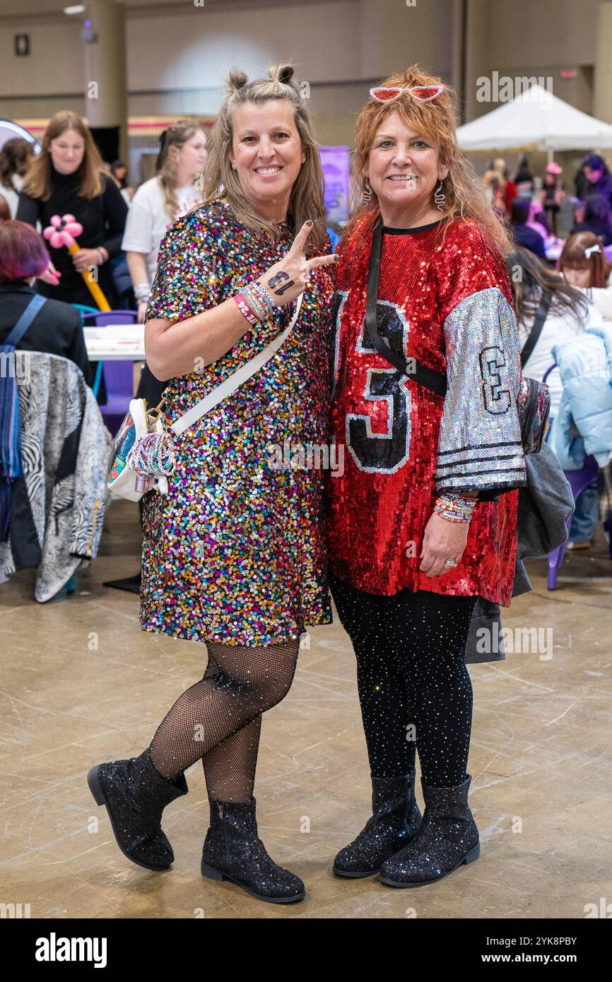 Swifties wear sparkly outfits in the spirit of Taylor Swift during ...