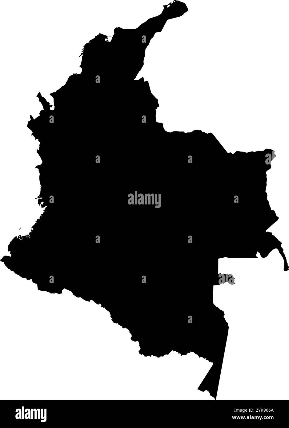 A contour map of Colombia. Vector graphic illustration on a transparent ...