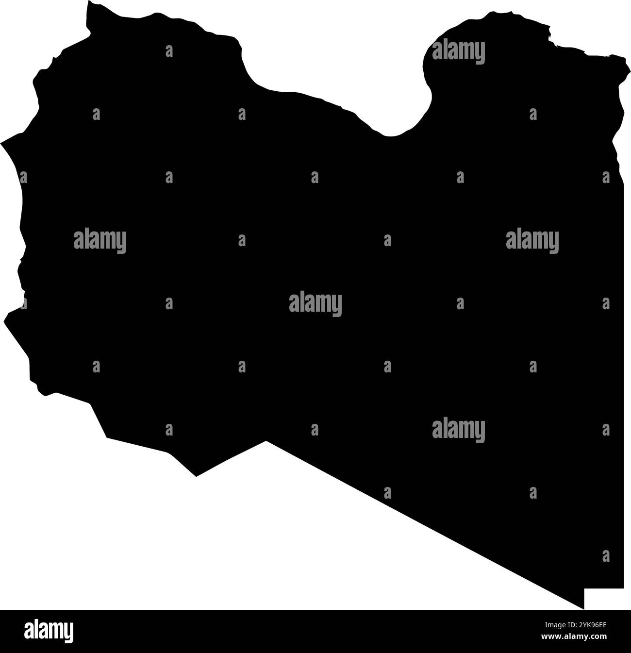 A contour map of Libya. Vector graphic illustration on a transparent ...