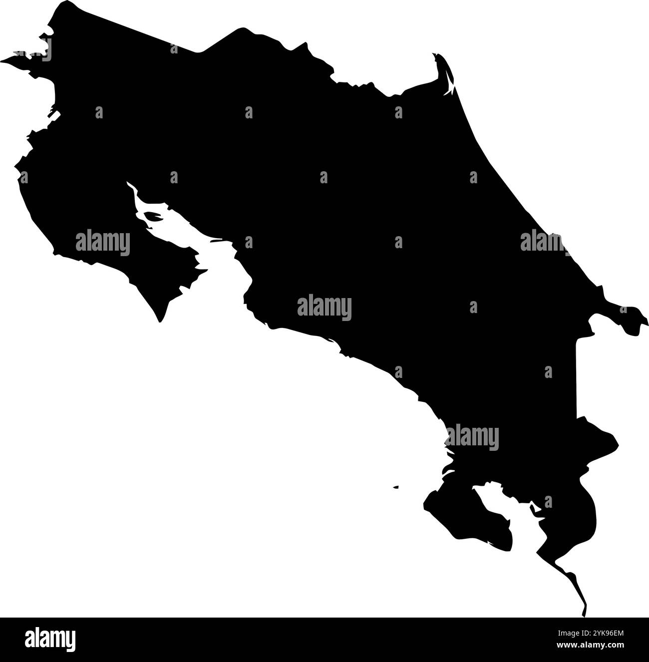 A contour map of Costa Rica. Vector graphic illustration on a ...