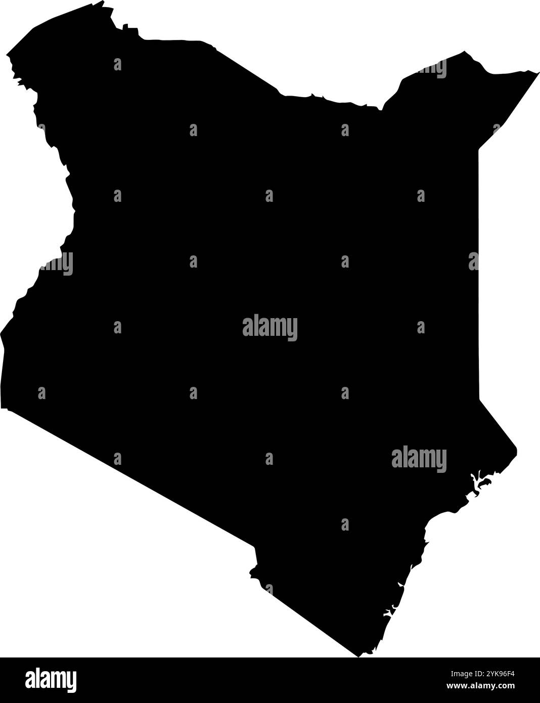 A contour map of Kenya. Vector graphic illustration on a transparent ...