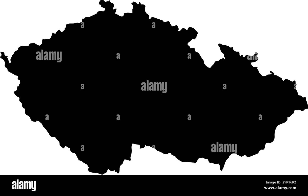 A contour map of Czechia. Vector graphic illustration on a transparent ...