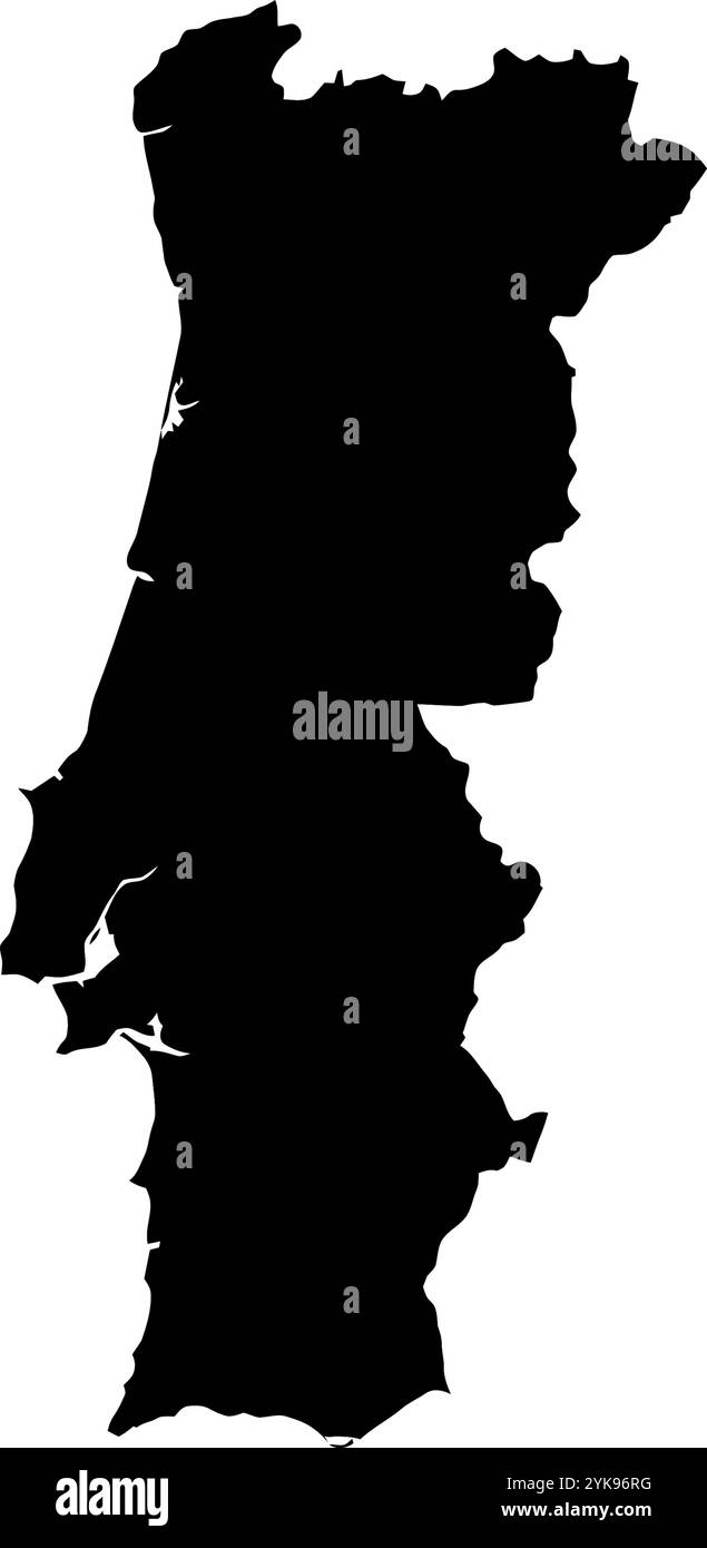 A contour map of Portugal. Vector graphic illustration on a transparent ...