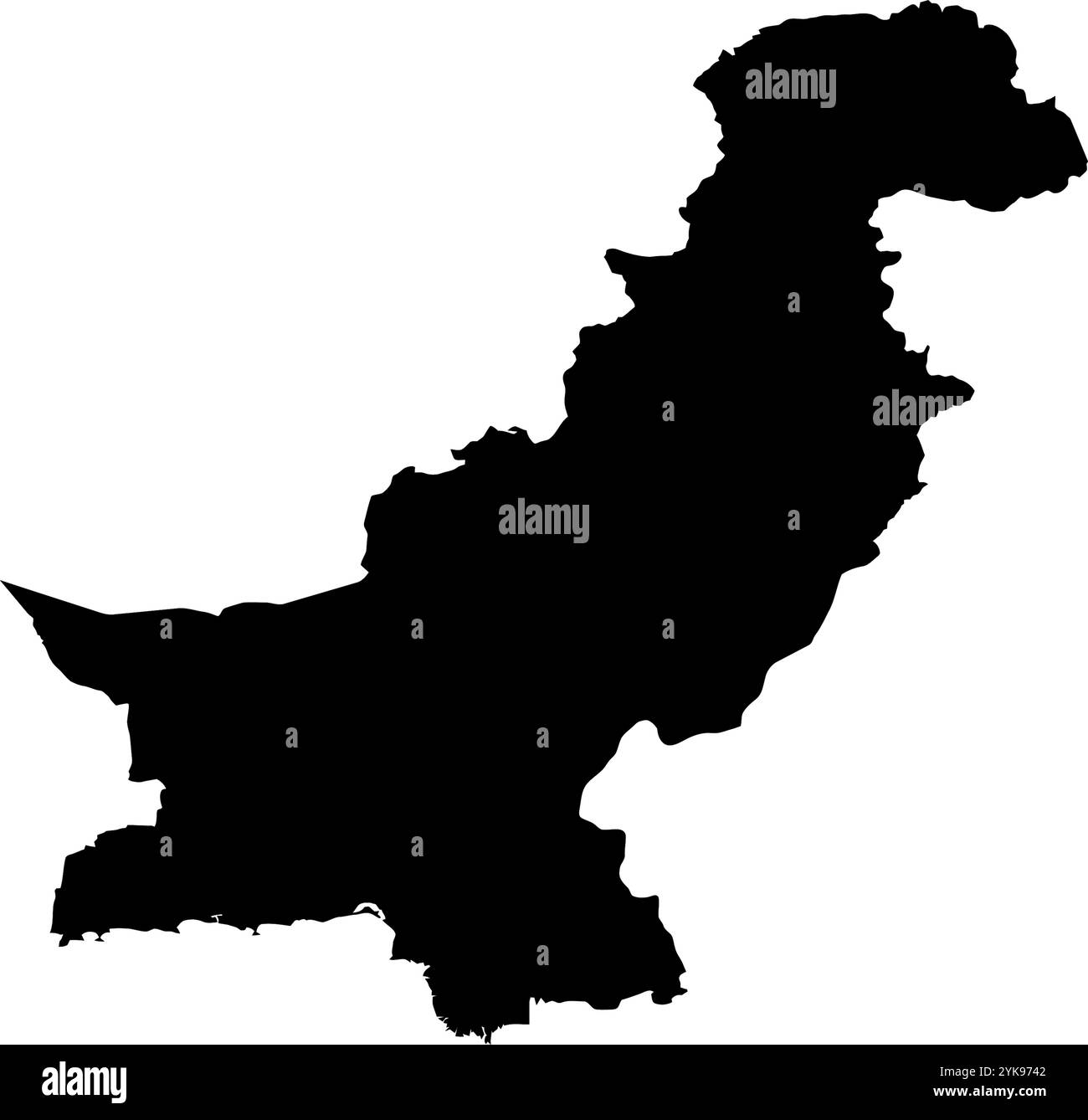 A contour map of Pakistan. Vector graphic illustration on a transparent ...