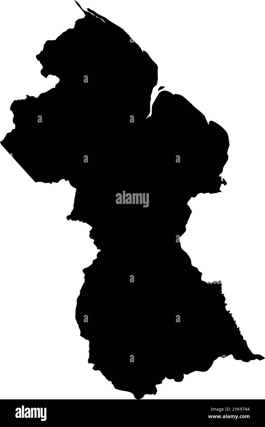 Guyana map outline hi-res stock photography and images - Alamy